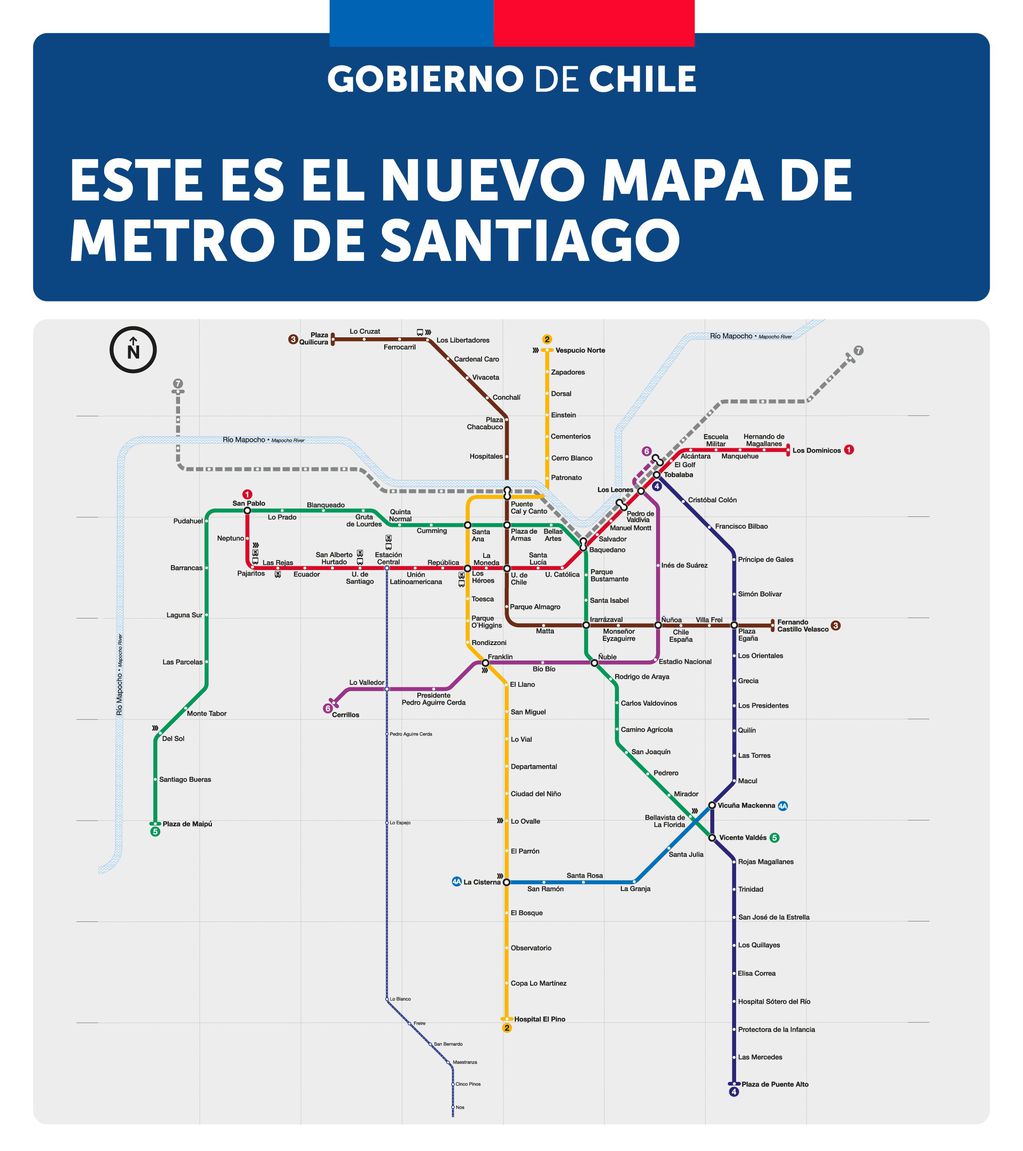 Así queda el mapa con la futura Línea 7 de Metro de Santiago | Servicios
